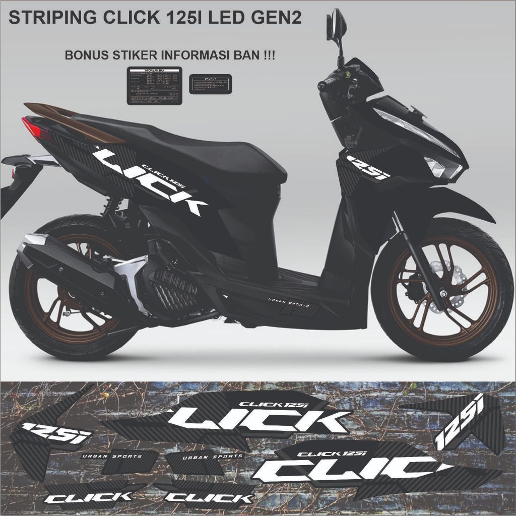 HITAM Striping click vario 125 led gen 2 black body vario 2023 and ...