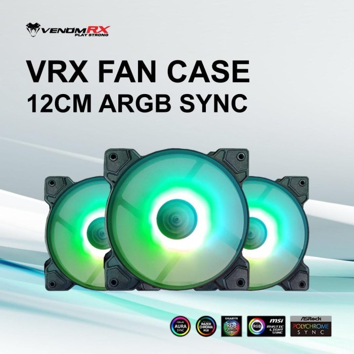 Argb Sync VenomRX Casing Fan 12 Cm | Light FAN | Double RING LED Fan ...