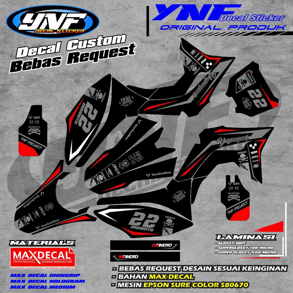 HITAM Decal Crf 150 L Black Simple Full Body Custom Design | Shopee ...