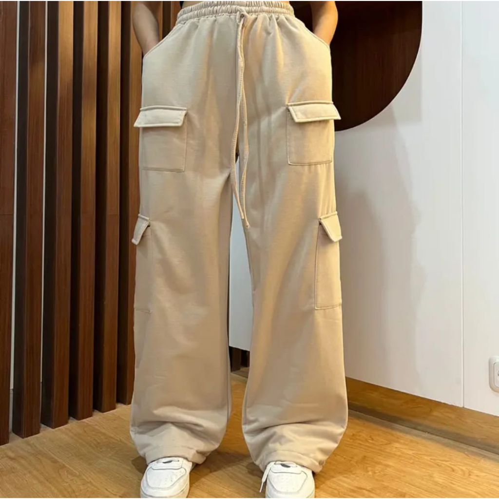 Jooly UP CARGO Pocket Pants Multi Cut Loose DOWNY HIGHWAIST PANT IC NTR ...