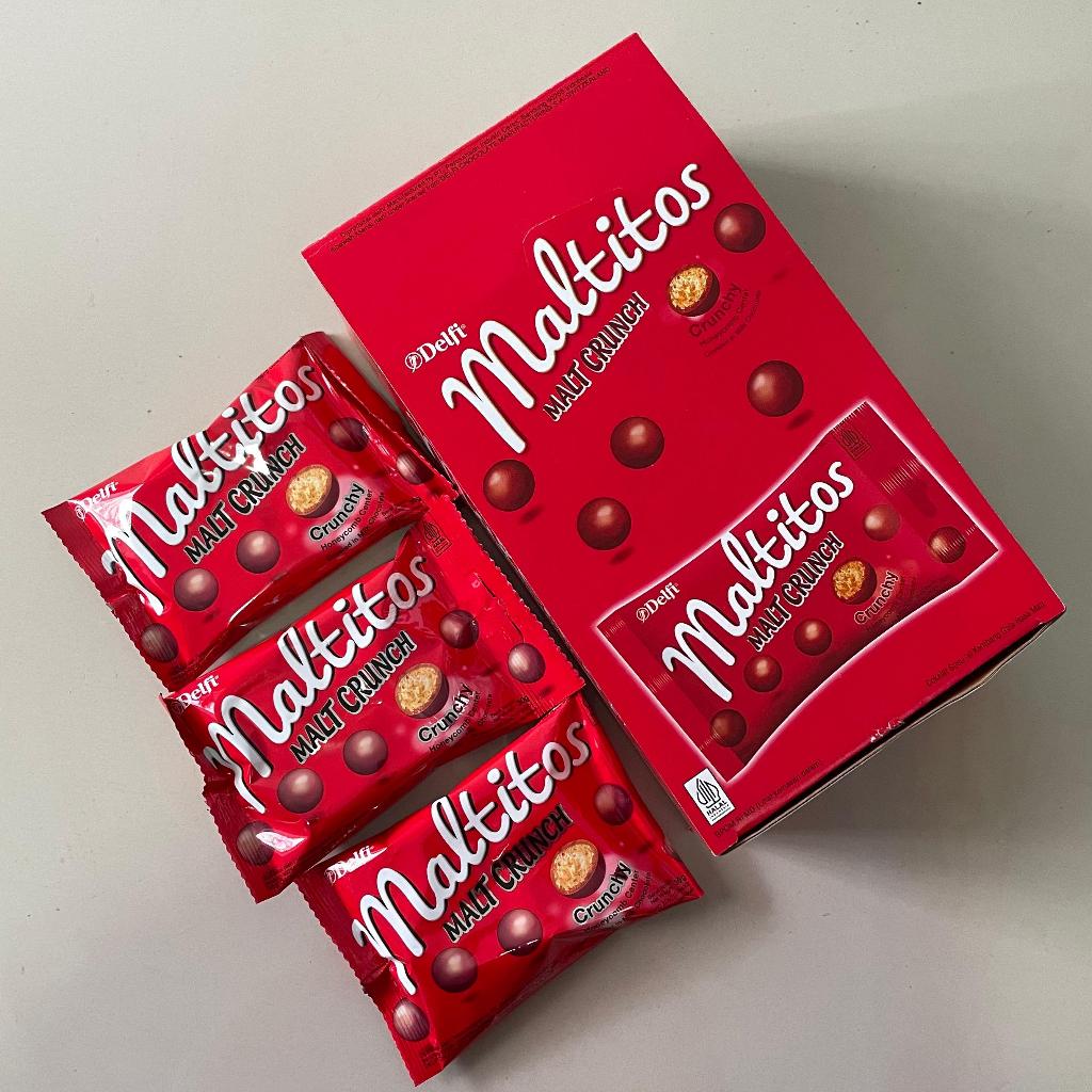 Chocolate DELFI MALTITOS MALT CRUNCH 28 GRAM (BOX / 12 PC) | Shopee ...