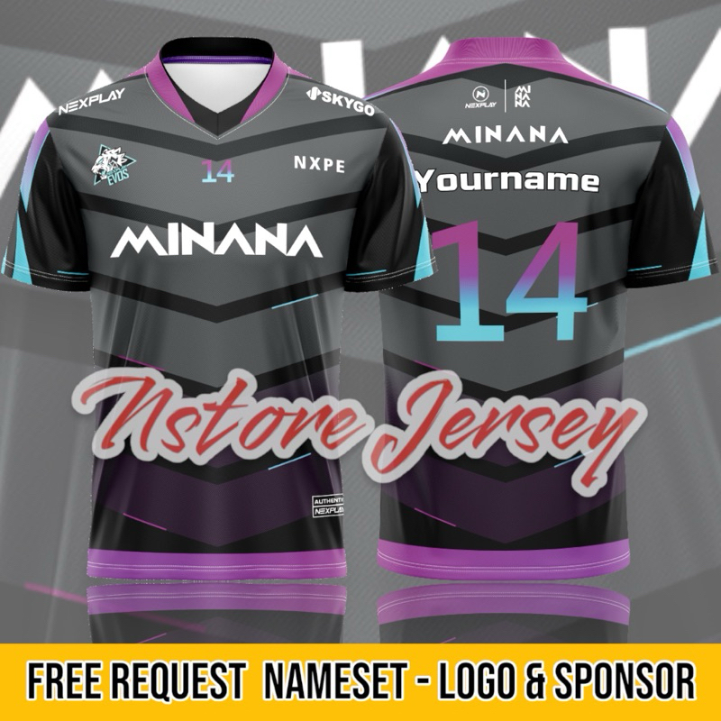 Latest Evos Minana Nexplay Esport Gaming Jersey 2024 Free Custom ...