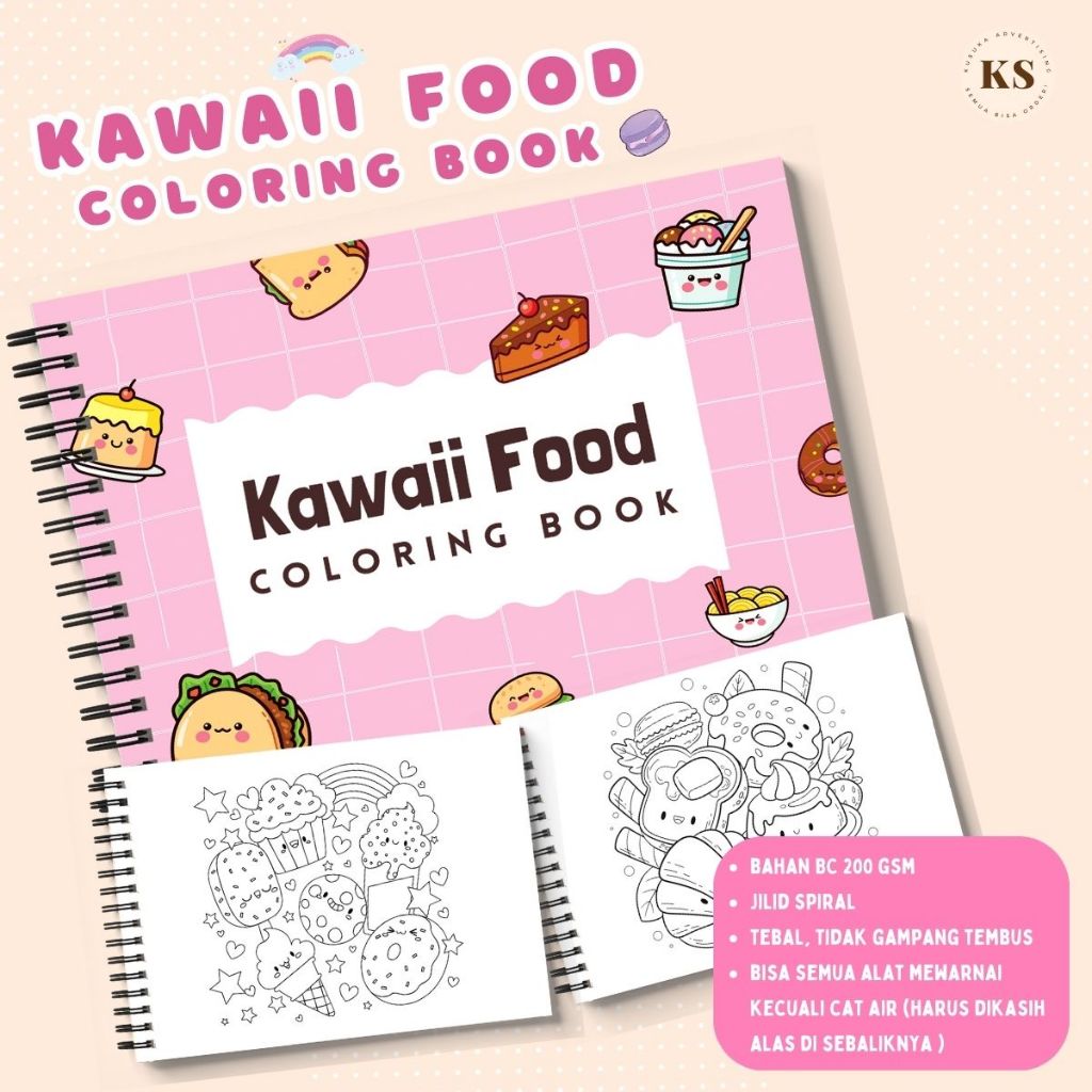 Kawaii Food Cozy Coloring Book Relaxing Activity Coloring Book for ...