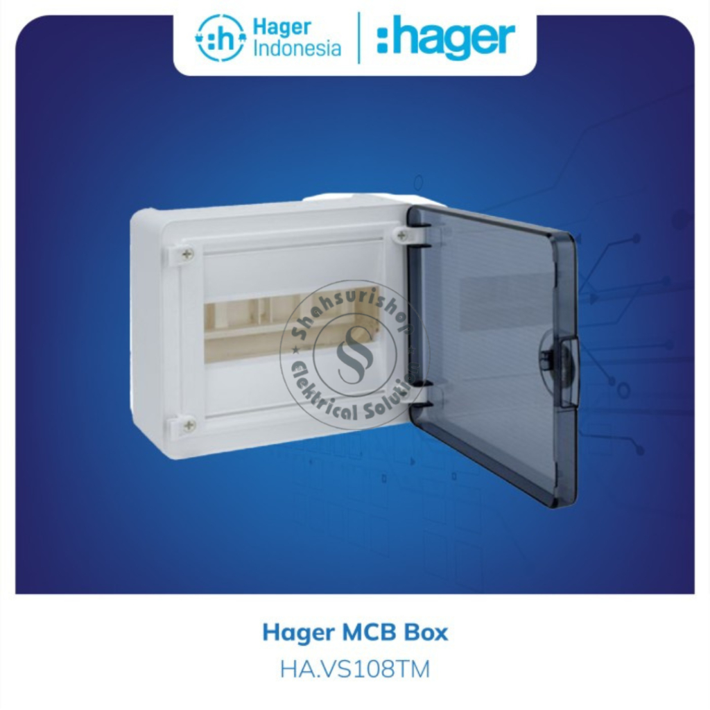 Hager VS108TM BOX MCB 8G 8 GROUP OUTBOW TRANSPARANT VS GOLF SERIES ...
