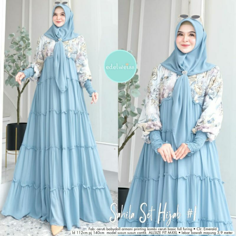 Best Selling!! hijab Set 1 (Dress+hijab) gamis Tille susun by Edelweiss ...