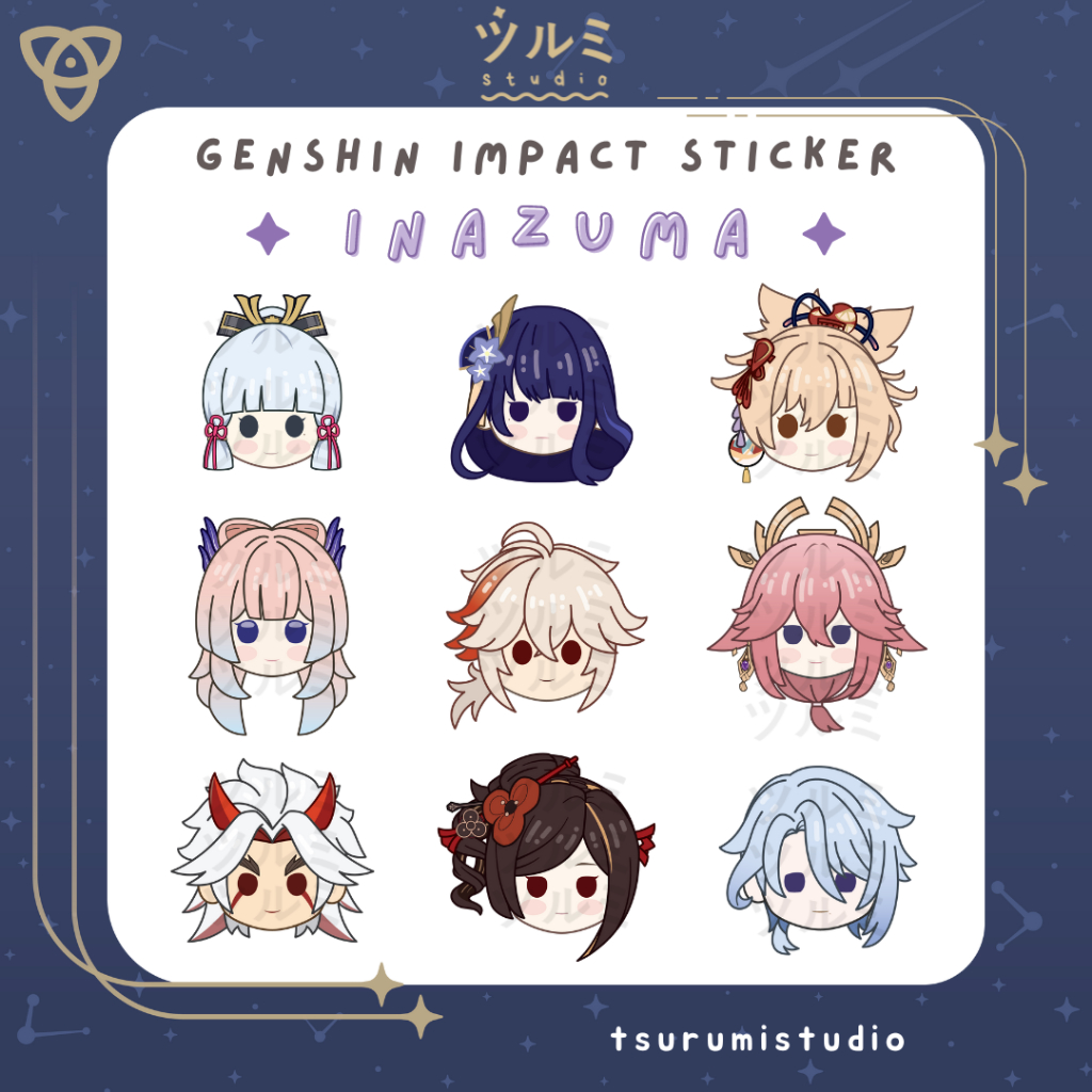 Genshin Impact Chibi Sticker - Inazuma by tsurumistudio | Shopee ...