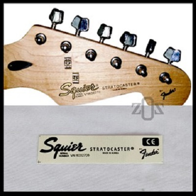Squier Stratocaster Guitar Headstock Sticker Decal Guitar Accessories ...