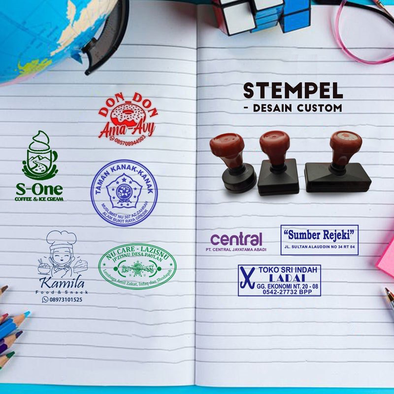 Company stamps, shops, logos, signature names, paid in custom designs ...