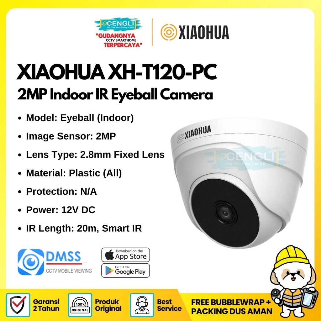 Xiaohua XH-T120-PC 2MP IR Eyeball Indoor Camera Analog CCTV Camera ...