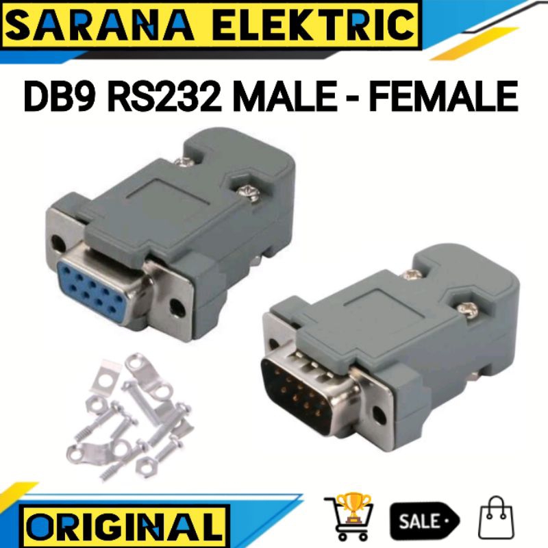 Db9 RS232 MALE FEMALE 1 SET CONNECTOR 9 PIN SERIAL PORT ADAPTER RS232 ...