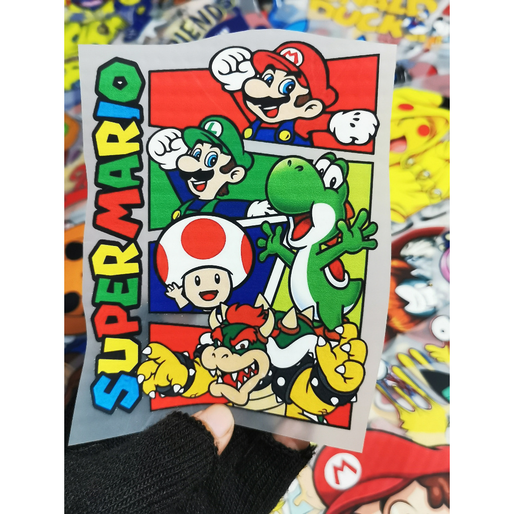 DTF T-SHIRT IRON SCREEN PRINTING STICKERS SUPER MARIO SERIAL IMAGES FOR ...