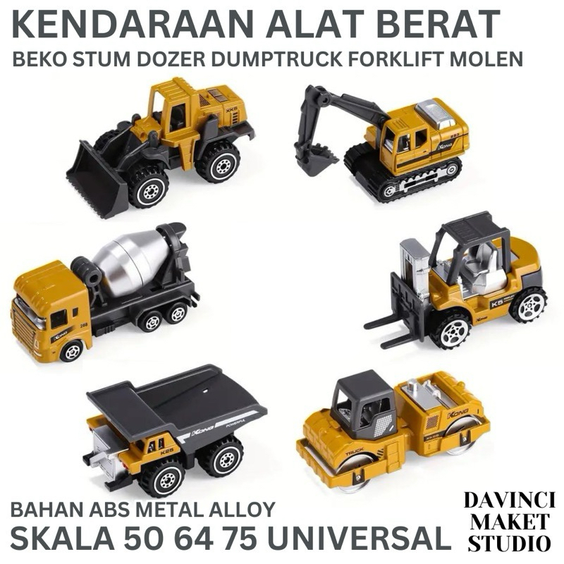 Miniature Construction Vehicle Heavy Equipment Metal Diorama Model ...