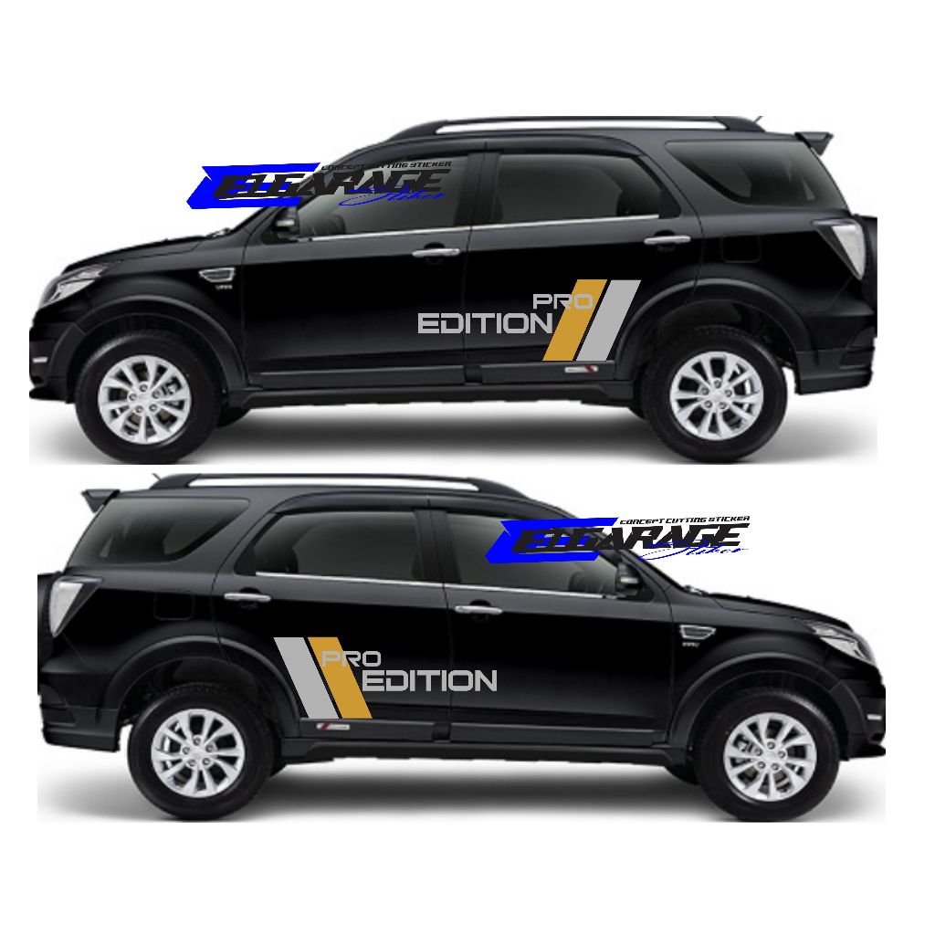 Rush car sticker cutting side body for the latest toyota rush car ...