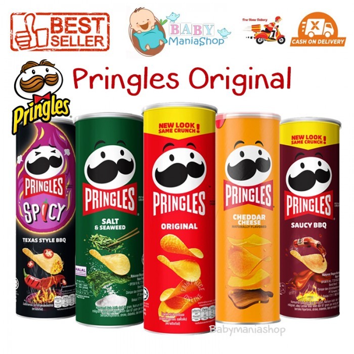 Pringles Potato Chips 102gr Original Potato Chips Salt Seaweed Cheesy ...