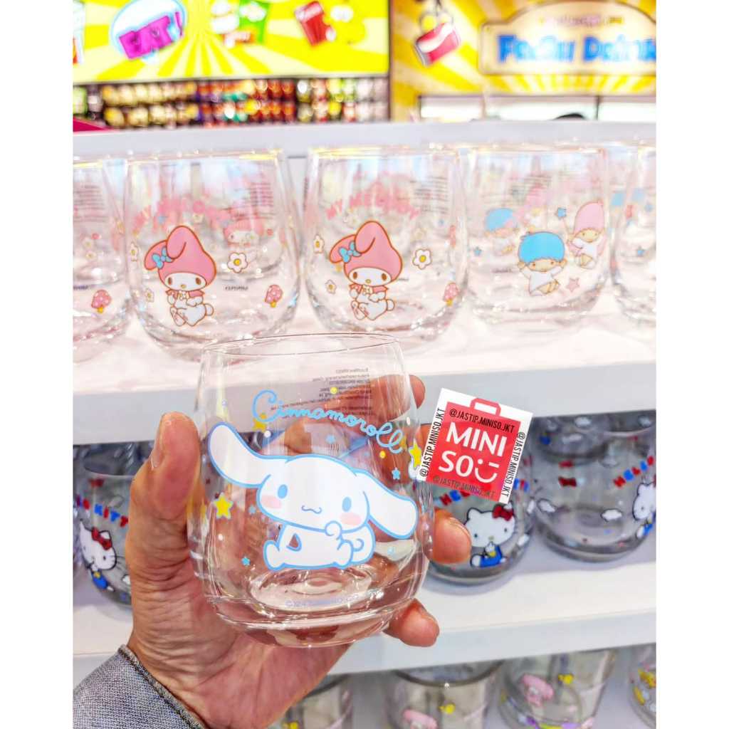 Miniso x SANRIO Glass Cup CINNAMOROLL, POMPOMPURIN, MY MELODY, HELLO ...