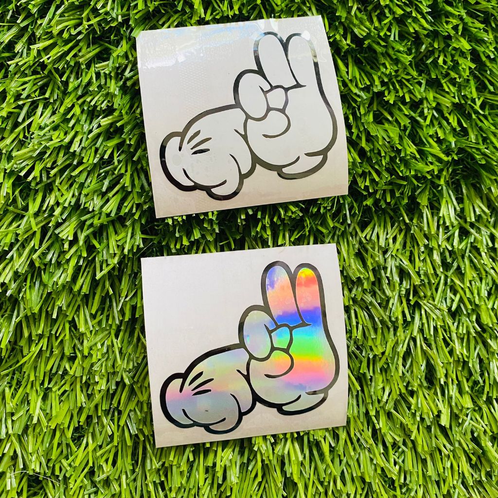 Motorcycle sticker - Hand finger Animation sticker Clamped Cool Cutting ...