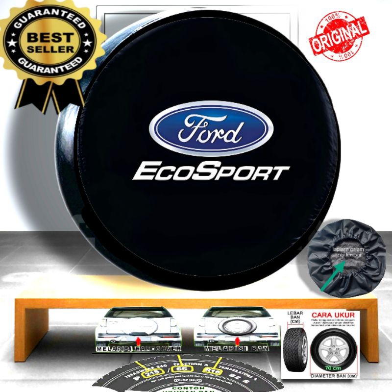 HITAM Ecosport Spare Tire Condensing Cover, Solid Black Leather Material And Spare Tire ...