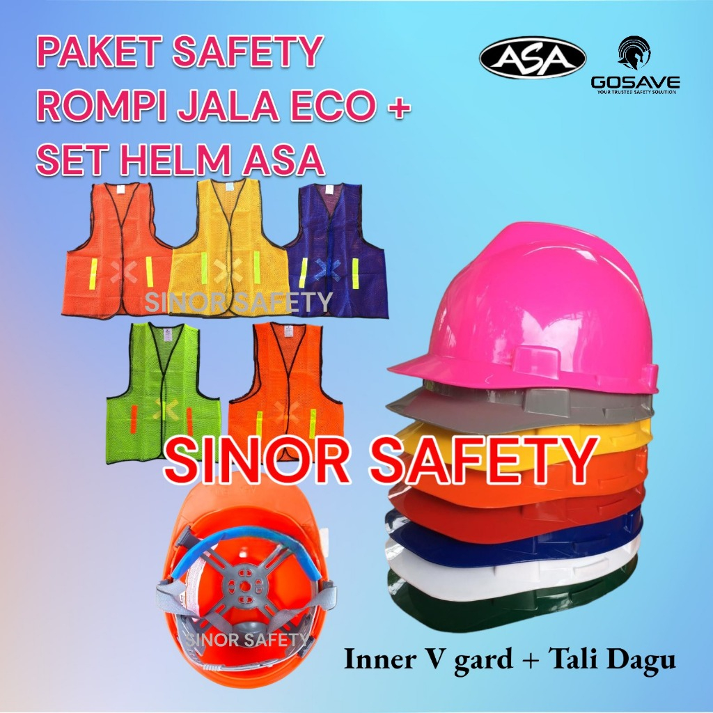 Project Safety Package Full Set Asa Helmet Plus Eco Mesh Vest Can ...
