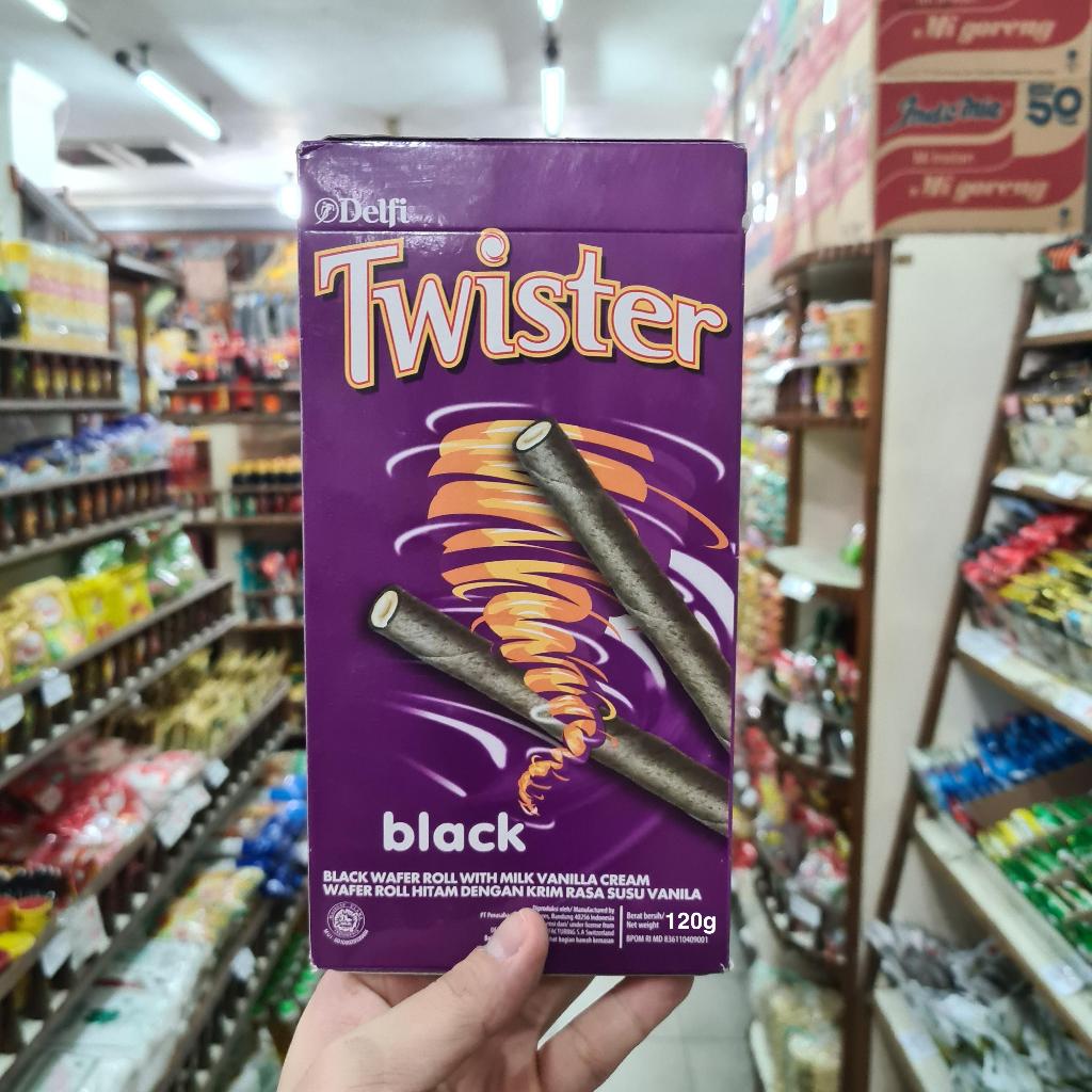 Delfi TWISTER BLACK WAFER ROLL VANILLA CREAM 120g/DELFI TWISTER CHOCO ...