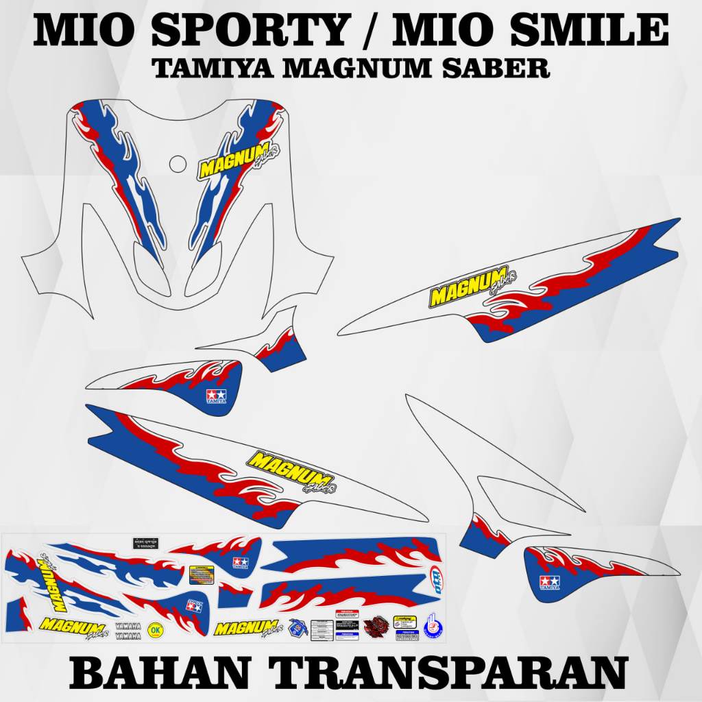 Yamaha Mio Sporty Mio Smile Striping - Transparent Decal Sticker Yamaha ...