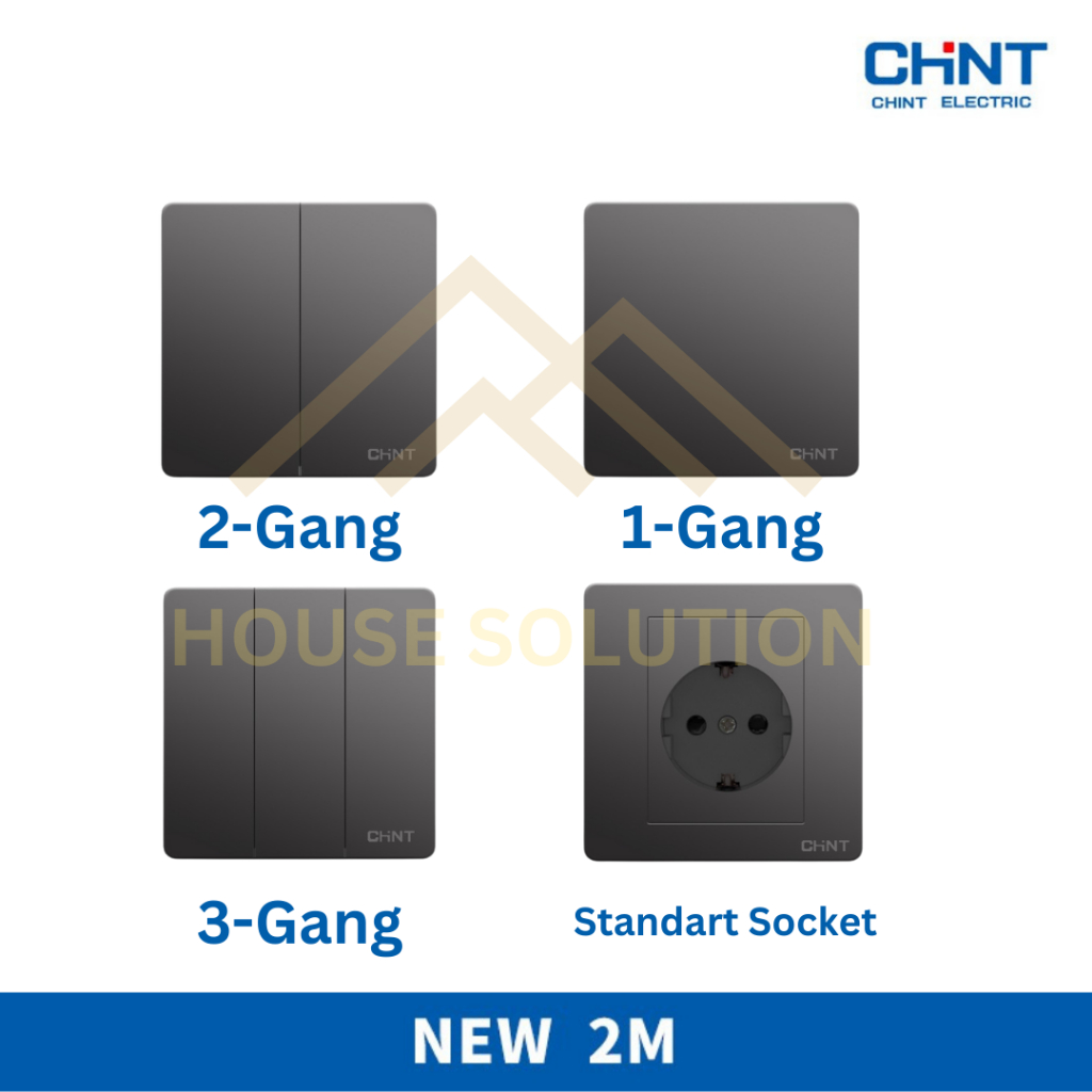 Chint NEW2M - GRAY BLACK SERIES socket switch - 1 gang - 2 gang - 3 ...