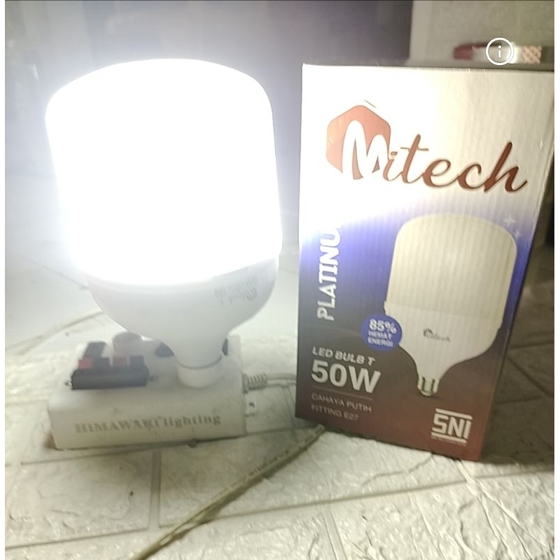 CAHAYA PUTIH Mitech LED Light Bulb 50watt Bright White And Yellow Light ...