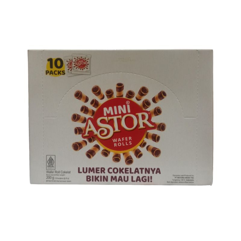 Astor Mini Chocolate Wafer Rolls 1 box contains 10 boxes | Shopee ...