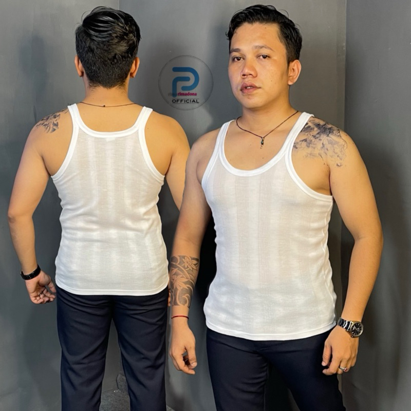 PUTIH Adult men's plain white singlet jumbo men's white singlet plain ...