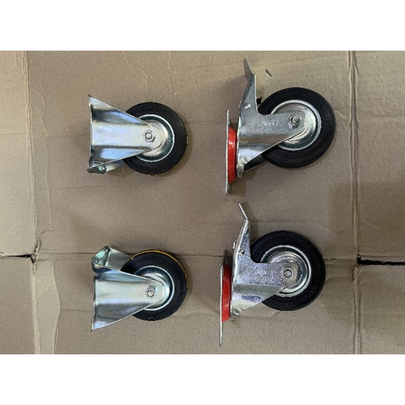 4 inch rubber wheels, brakes, trolley wheels, trolley casters, display ...