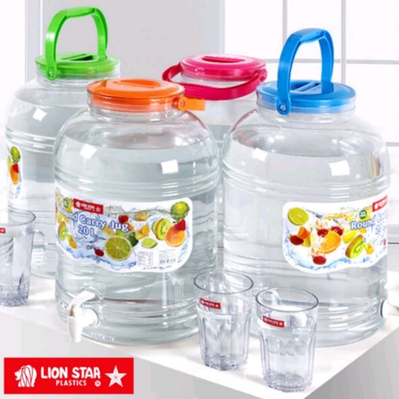 Lion Star Drinking Water Container 8 Lt 10 Lt Round Carry Jug Gallon ...
