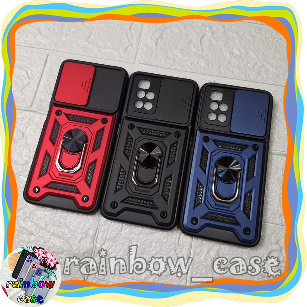 Xiaomi REDMI 10 4G CASE TRANSFORMER 2 IN 1 SLIDE CAMERA RINGSTAND ...