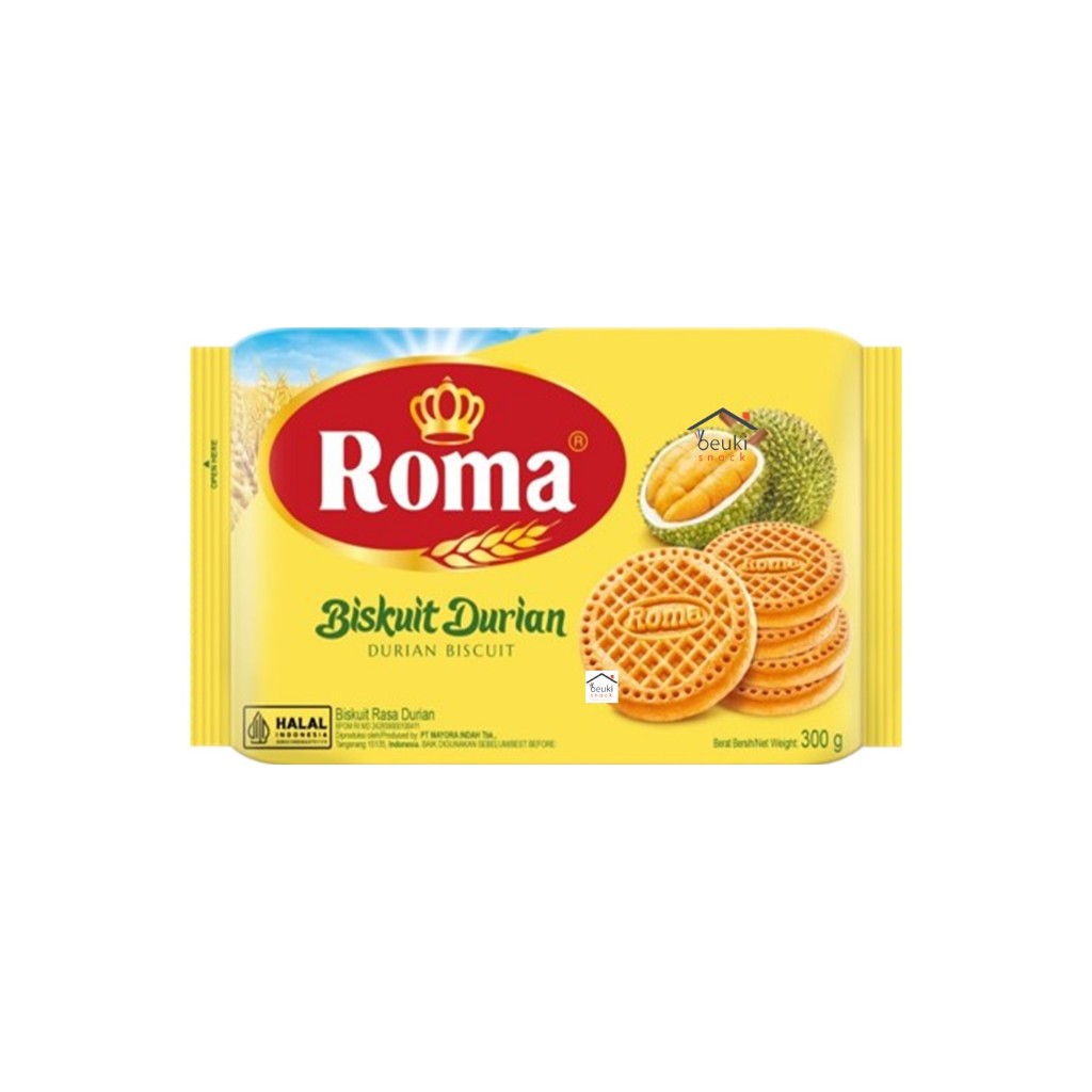 Roma Durian Biscuits Crispy and Savory Cake Durian Flavor from Mayora ...