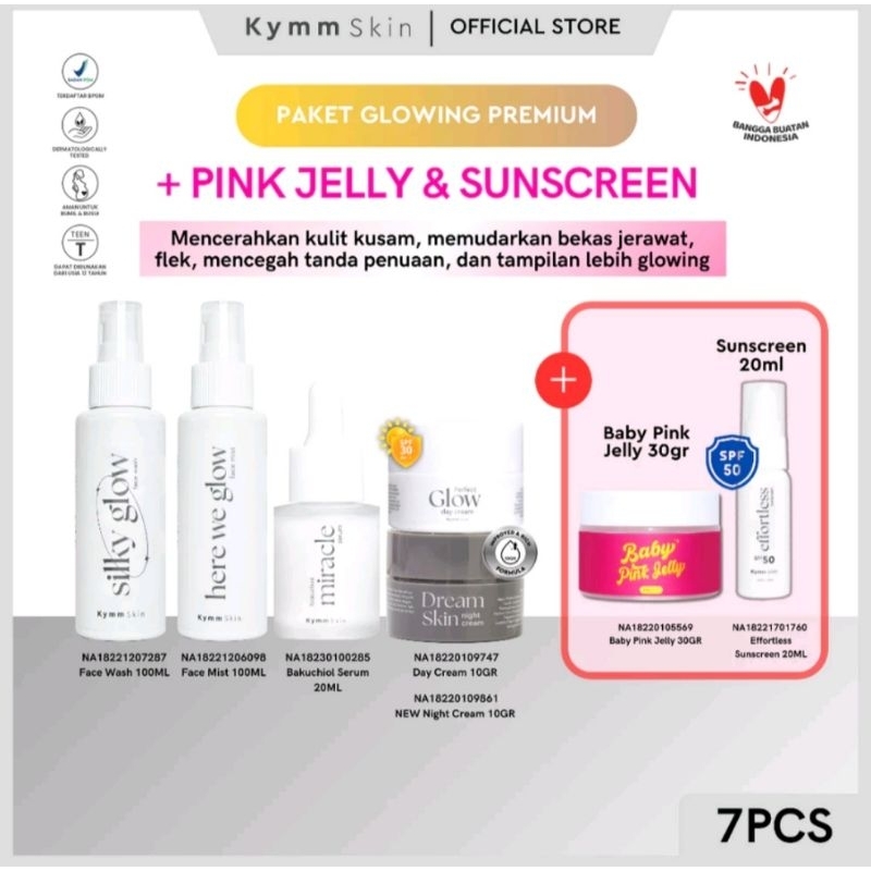 KYMM SKIN 7PCS Premium Glowing Package (FREE Pink Jelly + Comfort ...