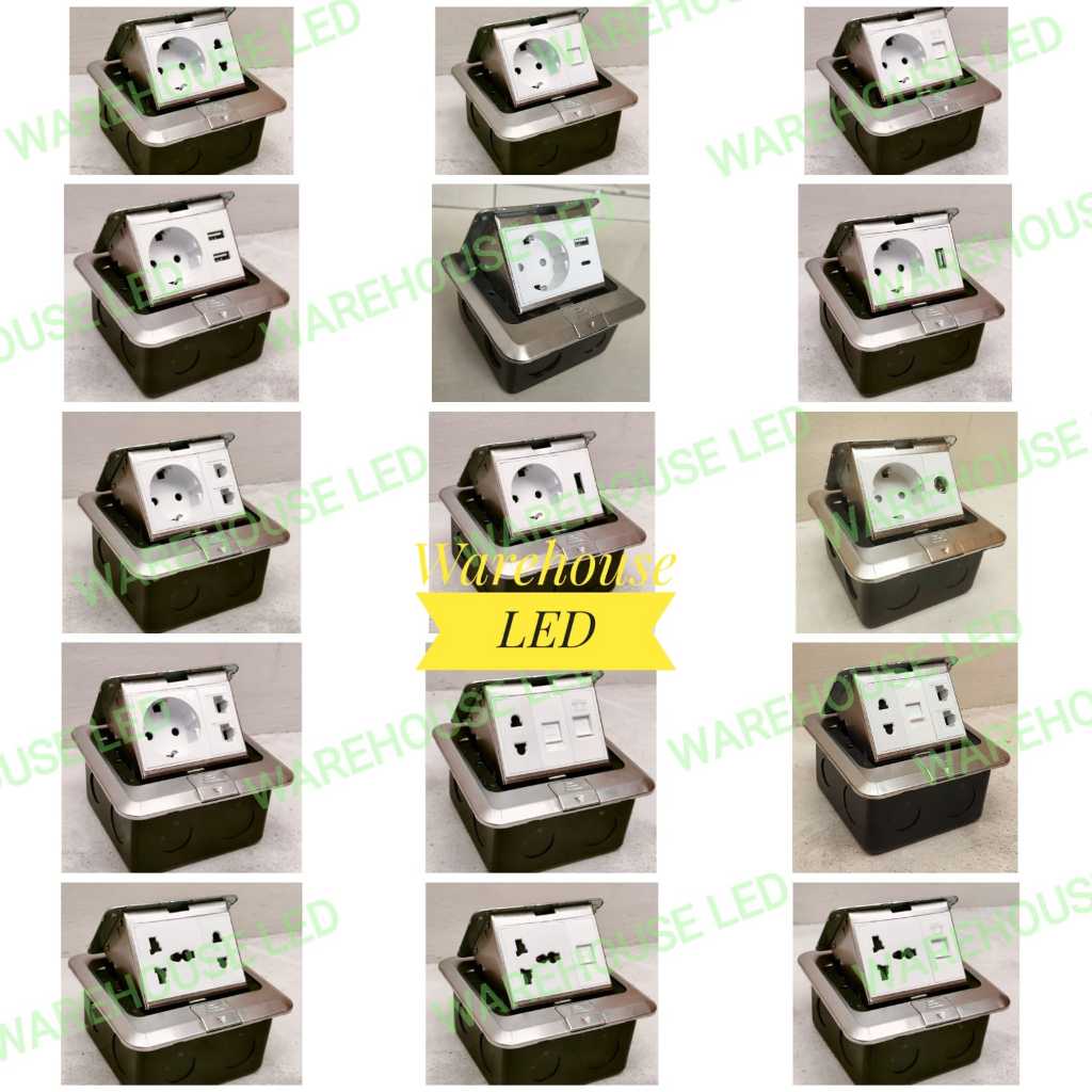 Floor Socket 3 Flip Up Module Grounded Eu Socket + Data Cat6 RJ45 Slow ...