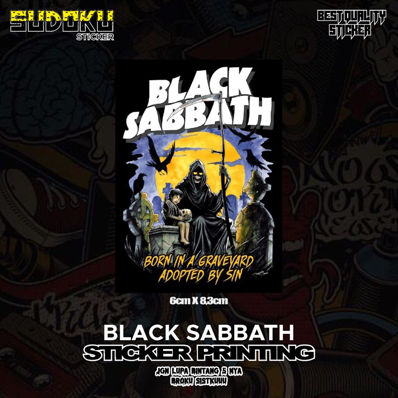 Black SABBATH BAND PRINTING STICKER | Shopee Philippines