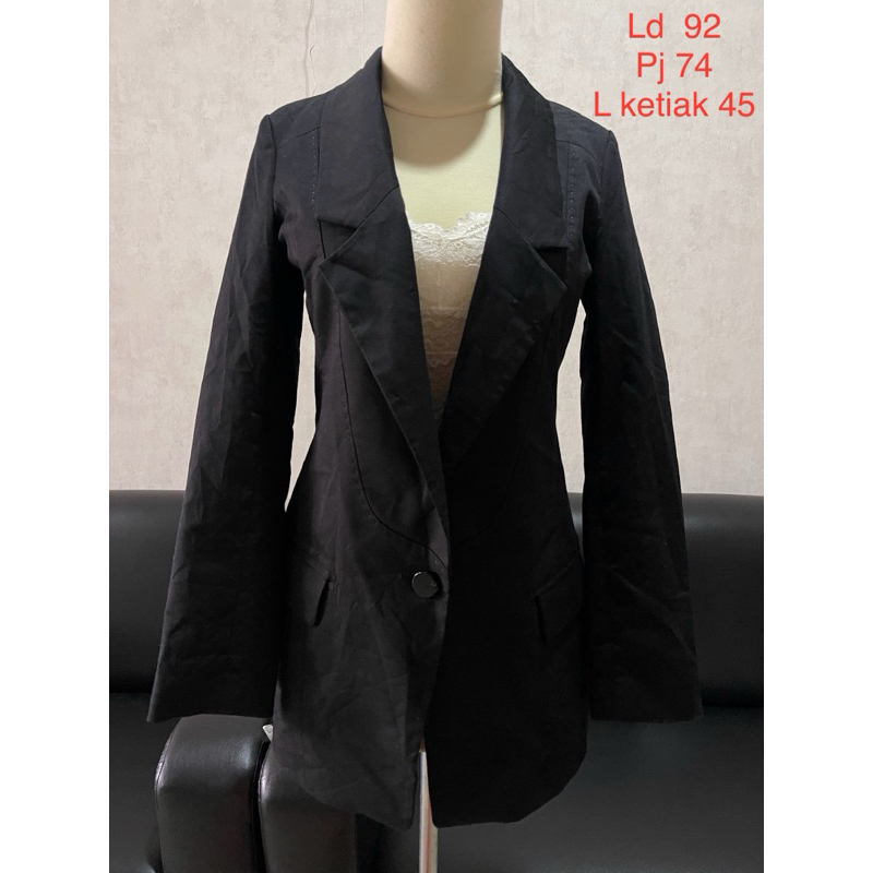 HITAM Coco long blazer Black blazer Trial blazer formal blazer One ...
