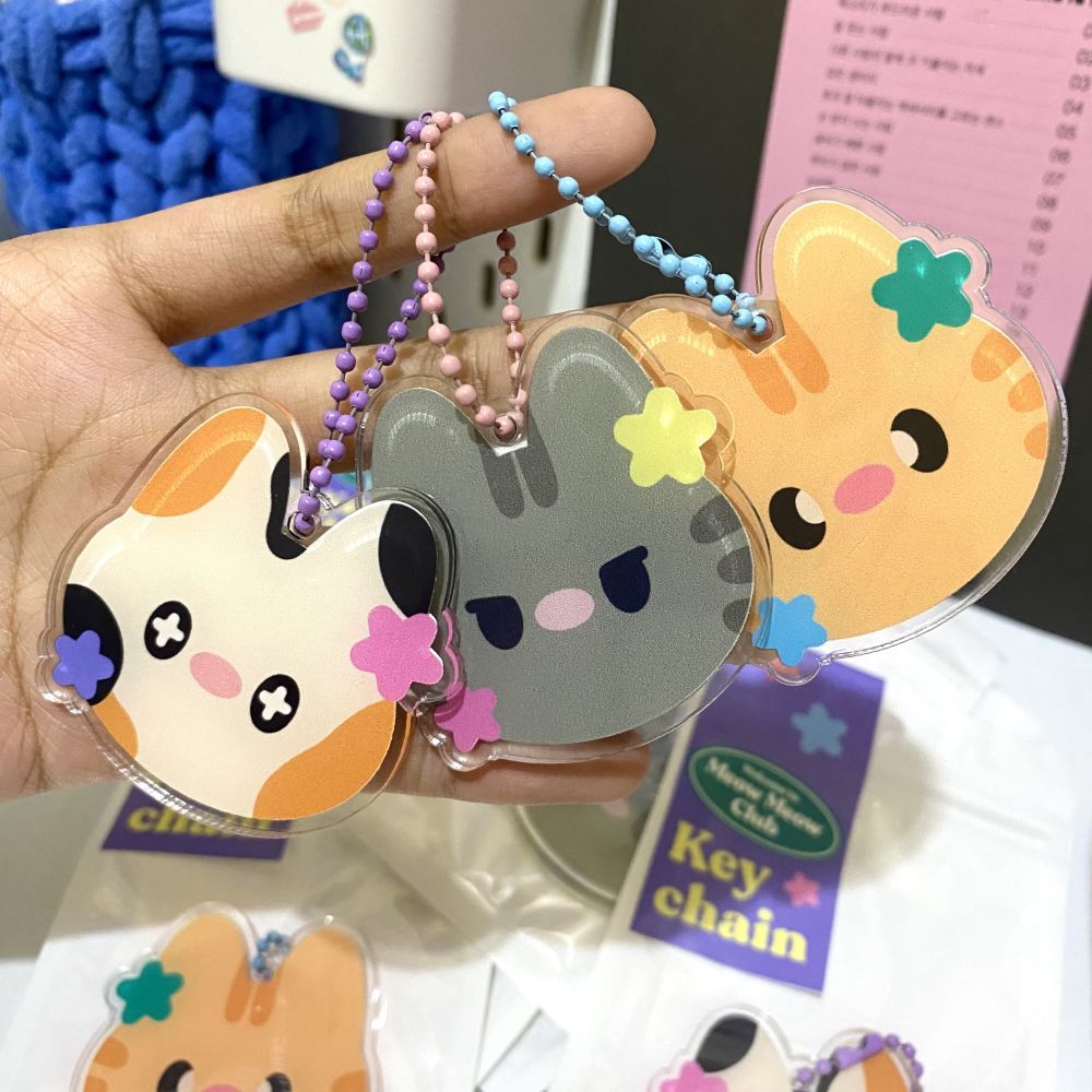 GANTUNGAN Mypage Meow Club Acrylic Keychain / Cat Keychain | Shopee ...