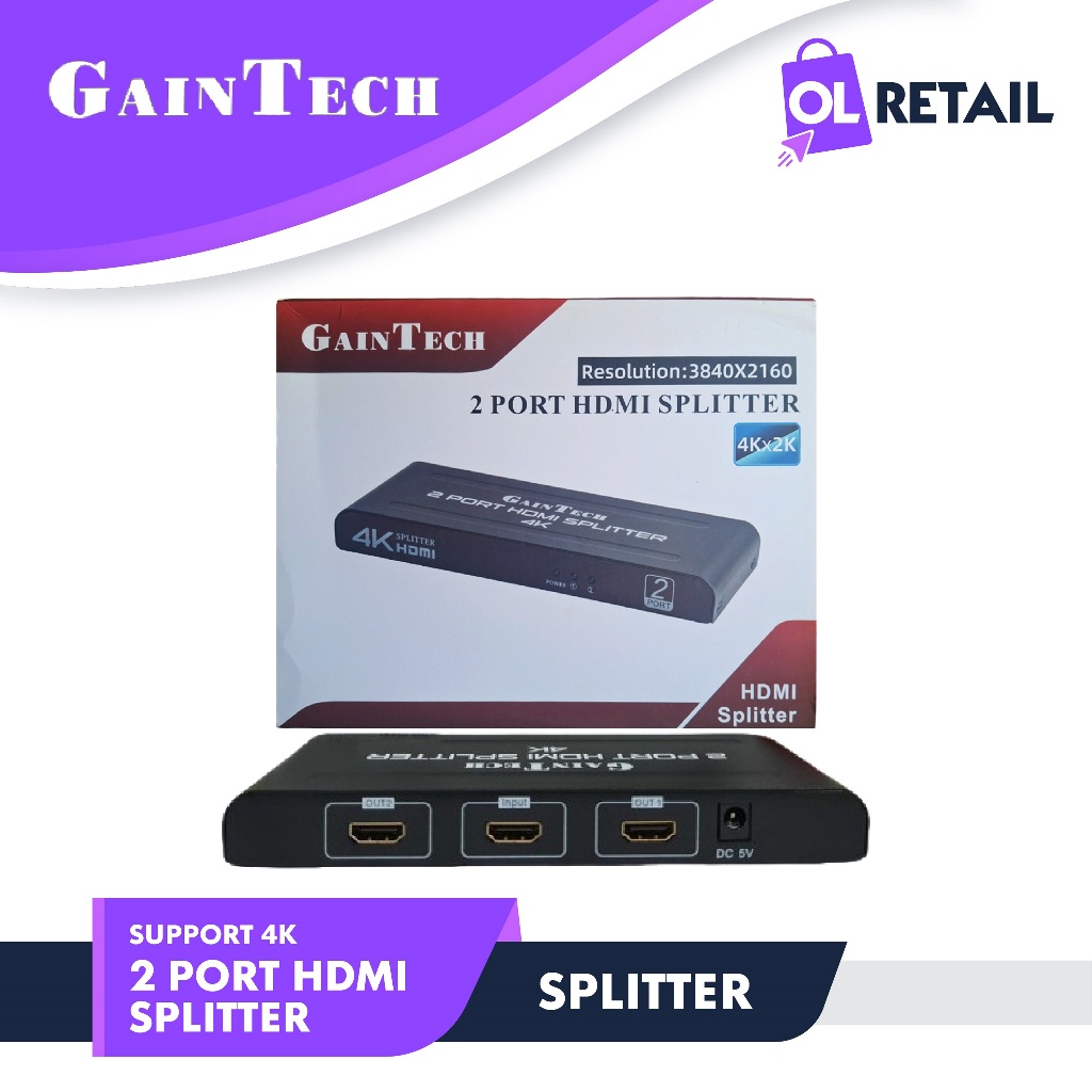 Hdmi Splitter 1-2 - GAINTECH Bandwith 200Mhz - OFFICIAL GAINTECH ...