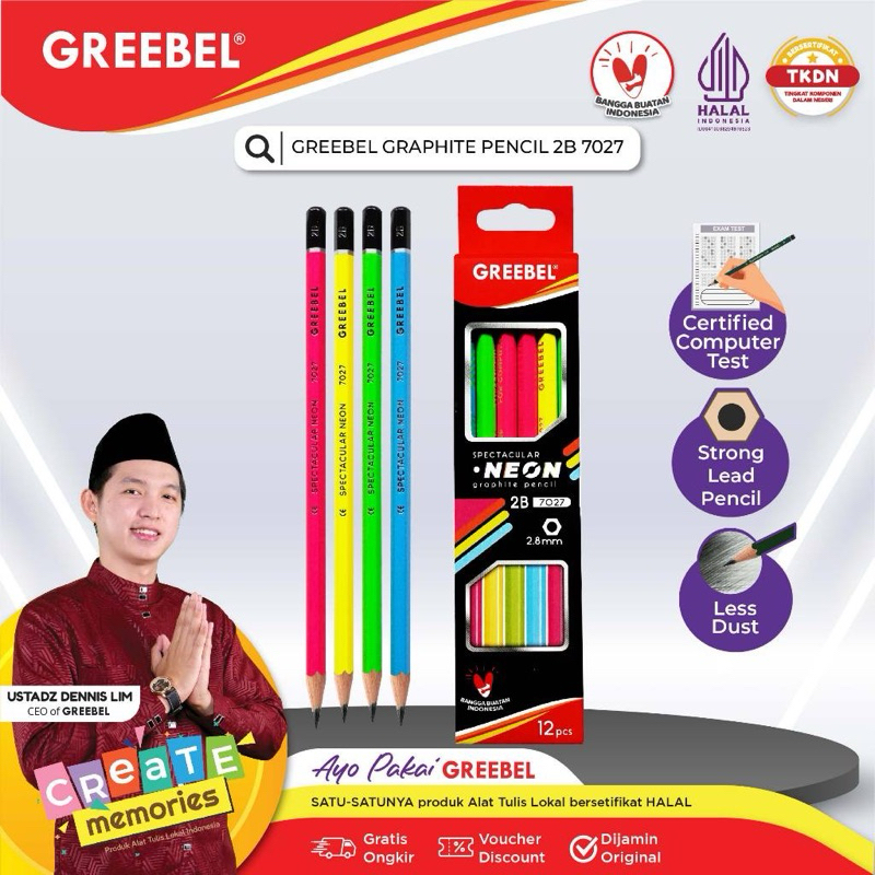 Greebel 7027 Graphite Pencil 2B (12pcs) | Shopee Philippines