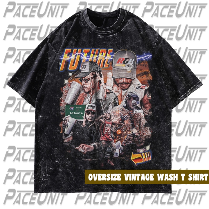 Oversized Vintage Wash T-shirt Unisex Black Rapper Premium T-shirt ...