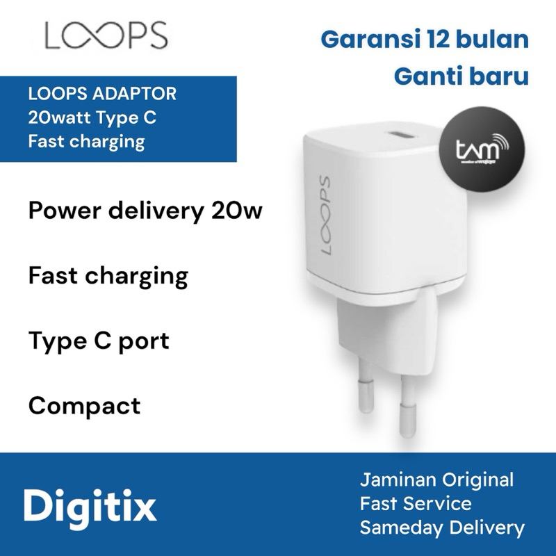 Loops Fast Charging Adapter Head 20W Power Delivery Type C | Shopee ...