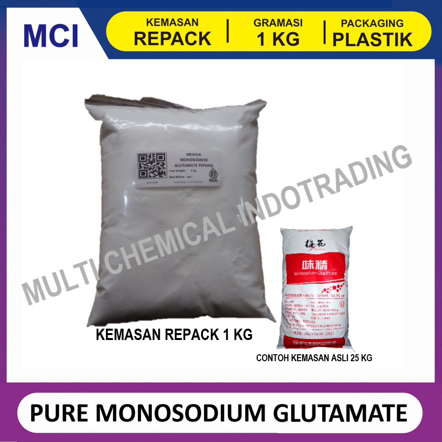 Pure MONOSODIUM GLUTAMATE/MSG/PECIN/MICIN/ VETSIN Flour|| 1kg | Shopee ...