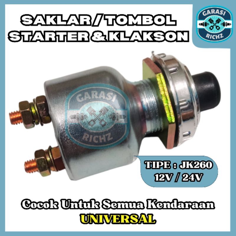 TOMBOL MESIN Horn BUTTON & STARTER TYPE JK260 12V / 24V FOR CARS ...