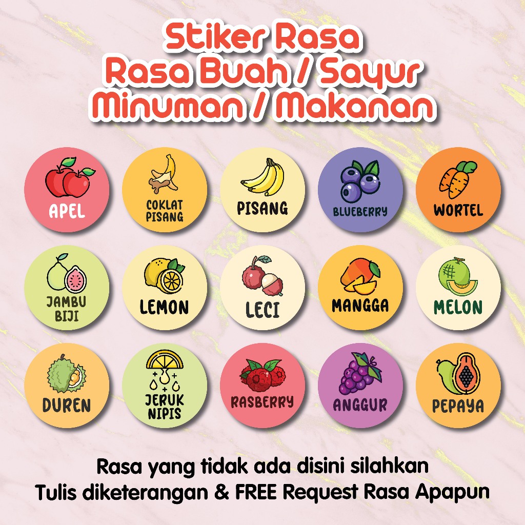 Food / Drink & Fruit / Vegetable Flavor Stickers | Economic ROUND ...