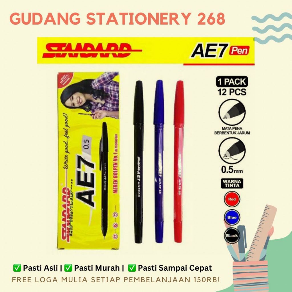 Standard AE-7 Pen / Quality STANDARD AE-7 Ink Pen (Pcs) | Shopee ...