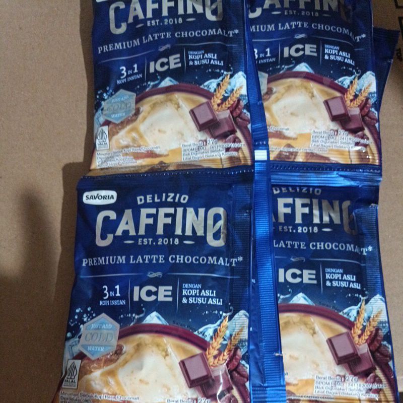 Delizio Caffino Ice Premium Latte Chocomalt 27gr 1 plan contains 10 ...