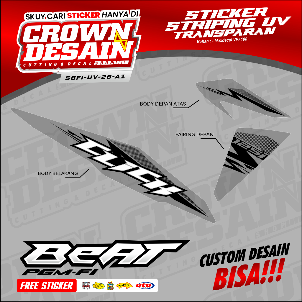 Beat FI Stater Striping Sticker Rough Smooth Simple CLICK Variation ...