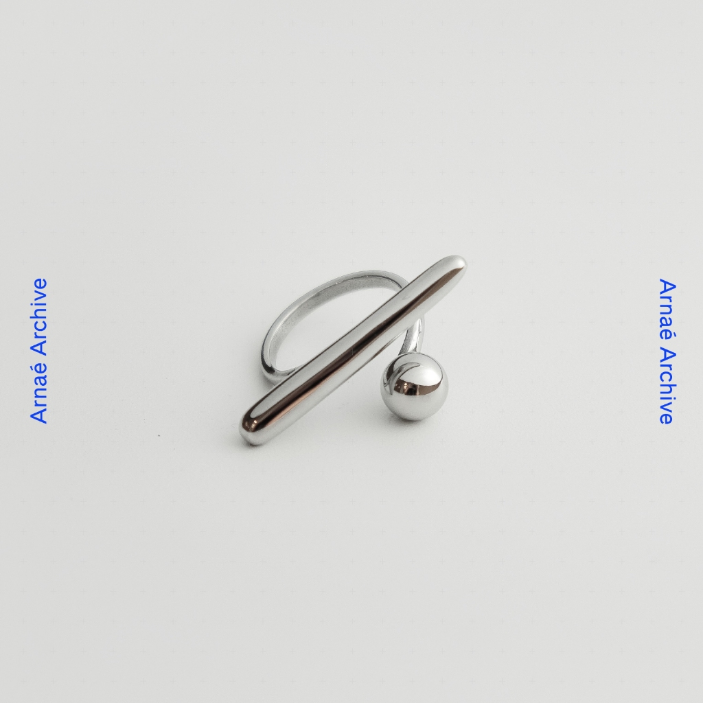 Arnaé Archive — Ball and Rod Open Ring — Stainless Steel Unisex Ring ...