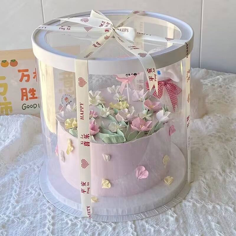 Aneka FLORIST - Round Transparent Mica Cake Box - Mica Cake Box - Round ...