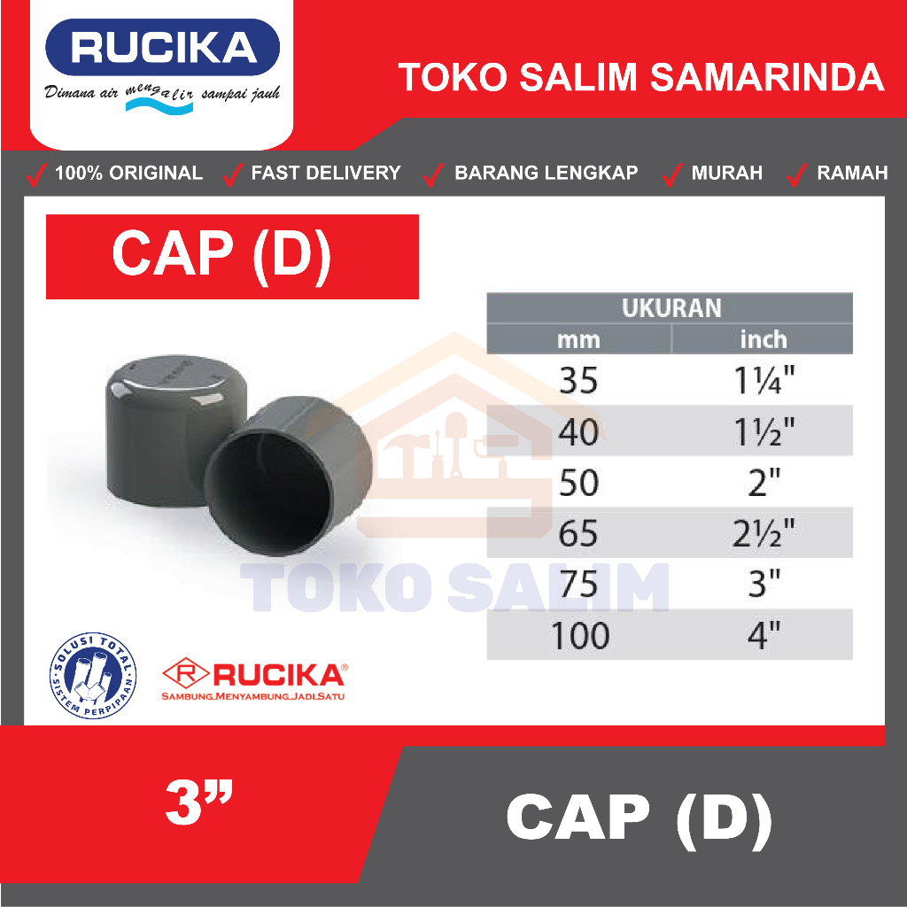 Dop / Cap / Plain pipe cover 3" D JIS RUCIKA | Shopee Philippines